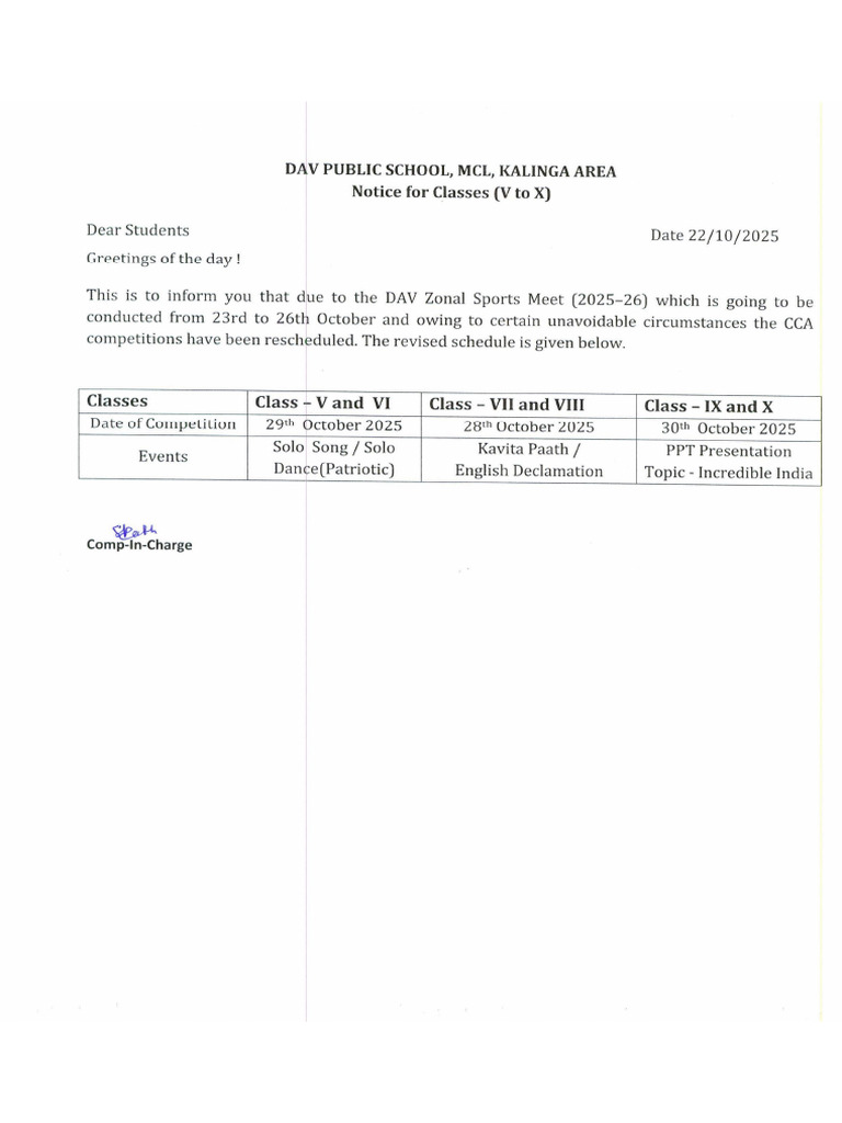 CCA Notice V To X | PDF