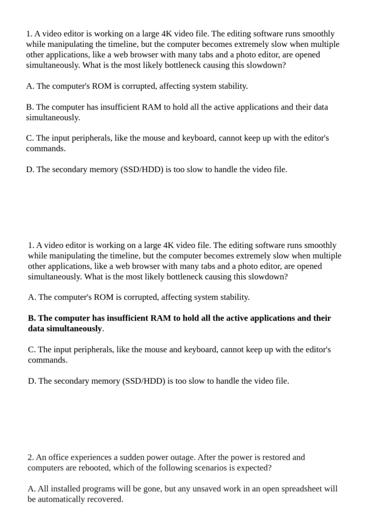 Unit 1 Part 1 Practice | PDF | Booting | Computer Data Storage