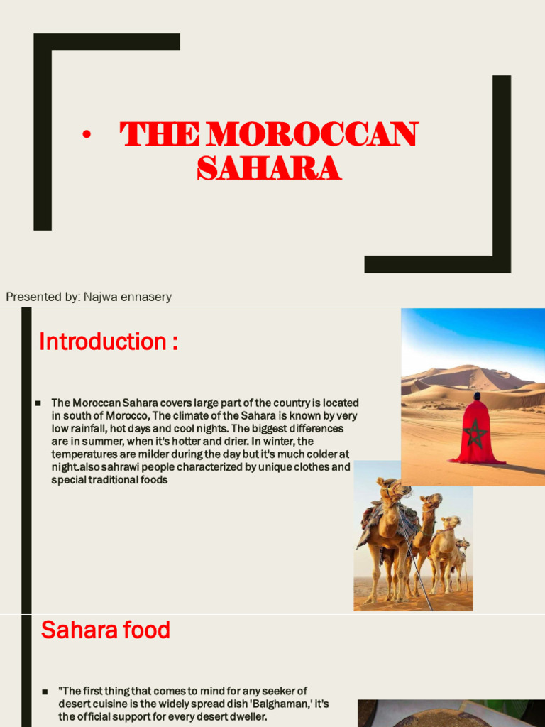 Moroccan Sahara: Culture & Cuisine Insights | PDF | Sahara | Western Sahara