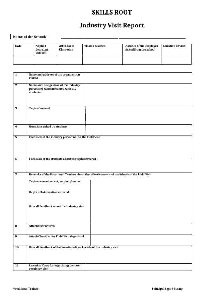 Skills Root Industry Visit | PDF