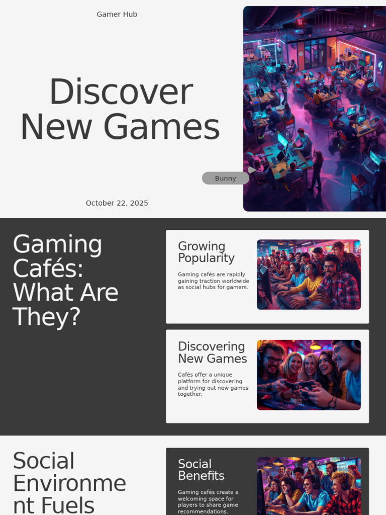 Explore Gaming Cafés for New Games | PDF