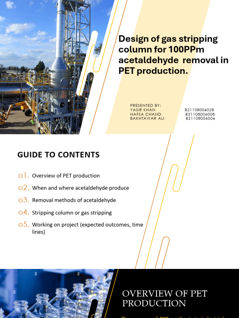 Gas Stripping Column for Acetaldehyde Removal | PDF | Ester | Catalysis