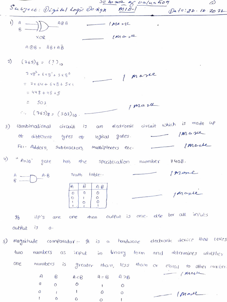 2nd Btech 2022-23 CSE DLD Ses-K1 | PDF