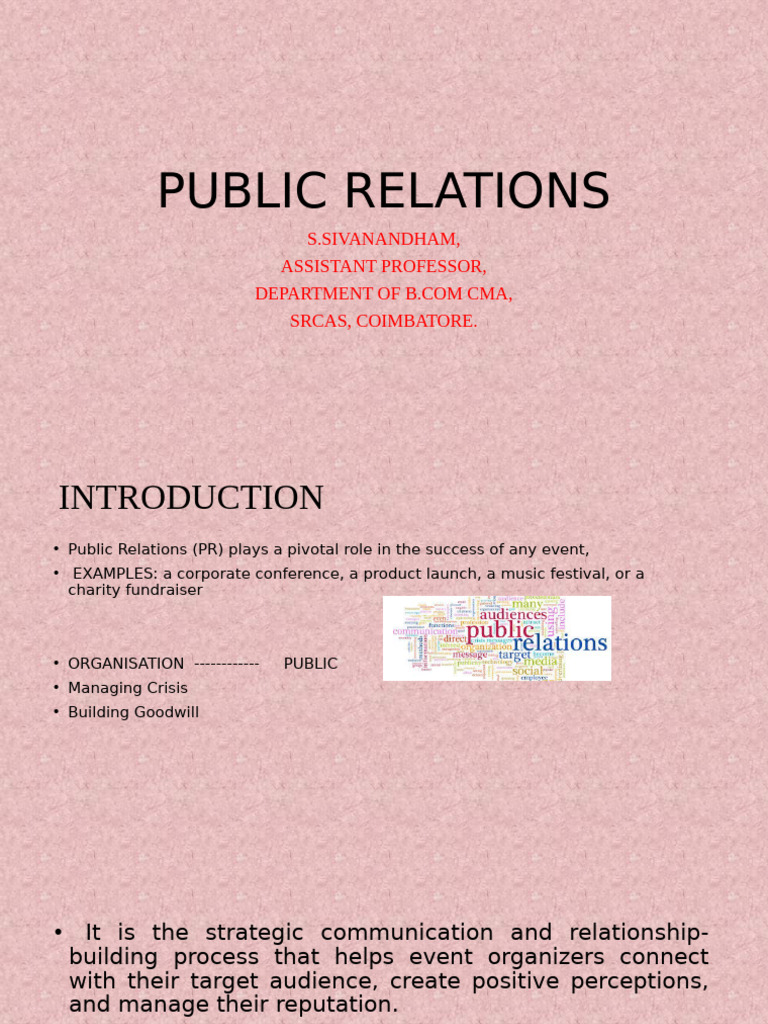 Public Relations | PDF