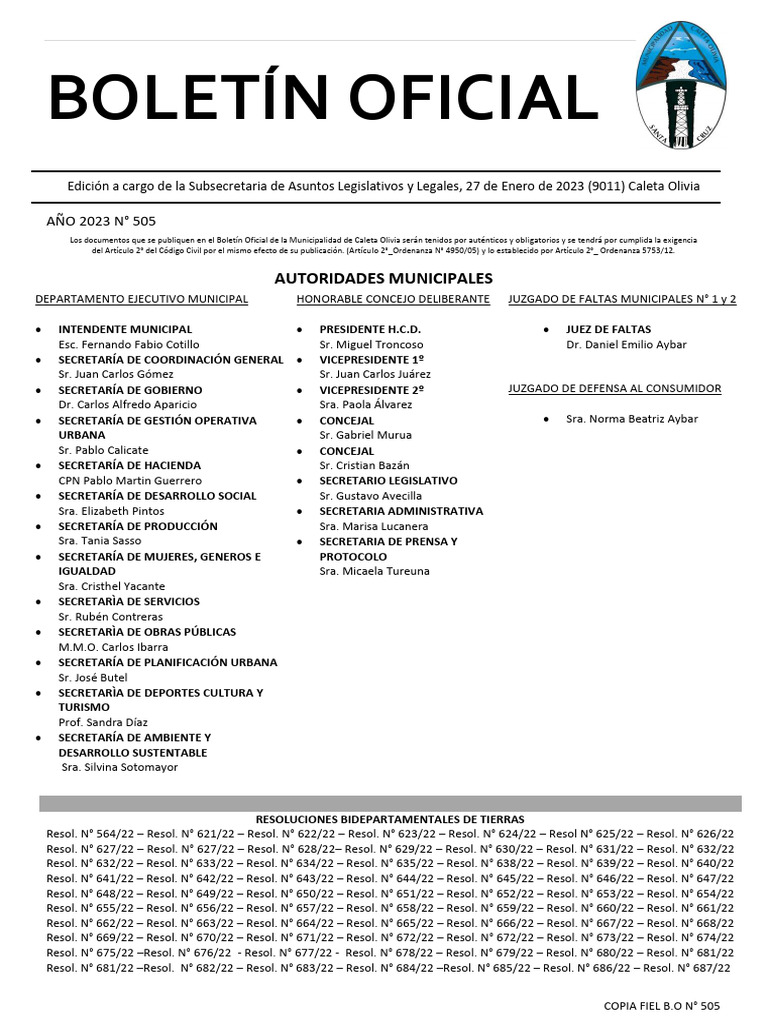 Boletin Oficial N505 | PDF