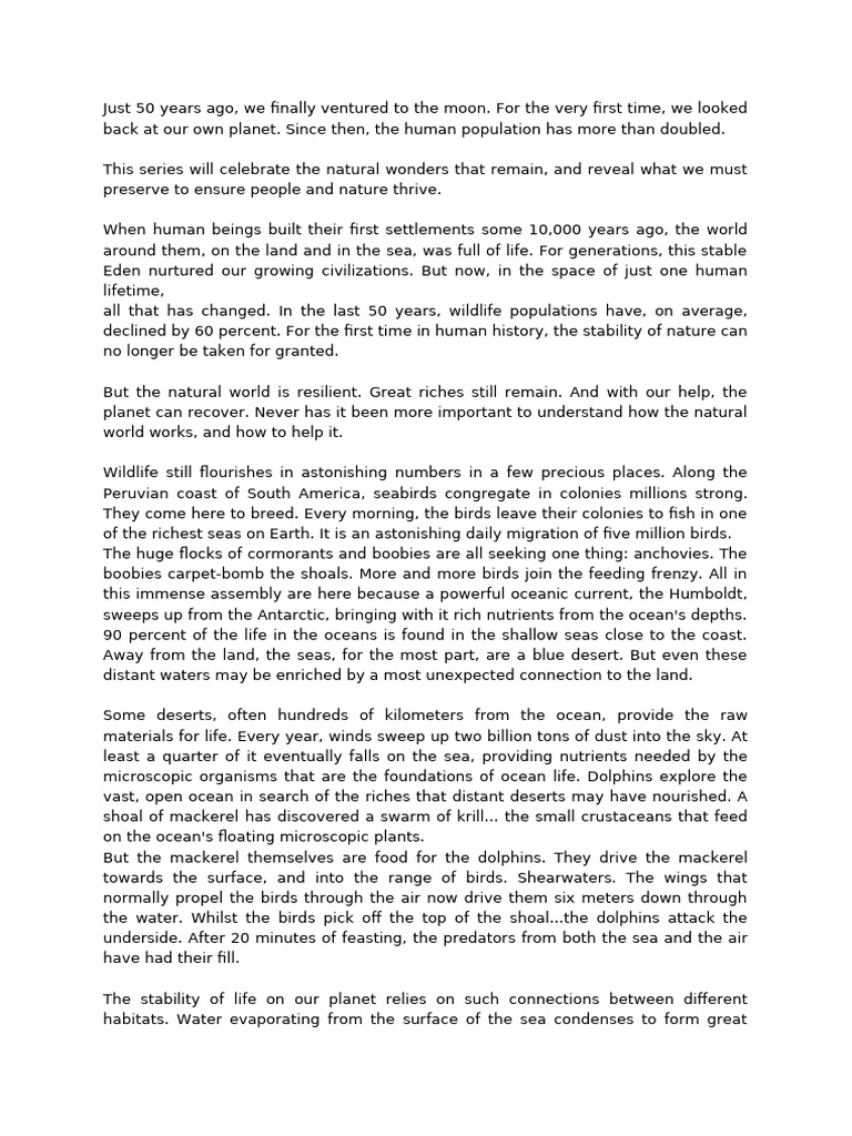 【英文版】001.我们的星球 第一季 Our Planet Season 1 第1集 一个星球 One Planet | PDF ...
