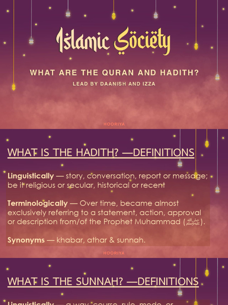 What Is Hadith - NUAST Islamic Society | PDF | Hadith | God In Islam