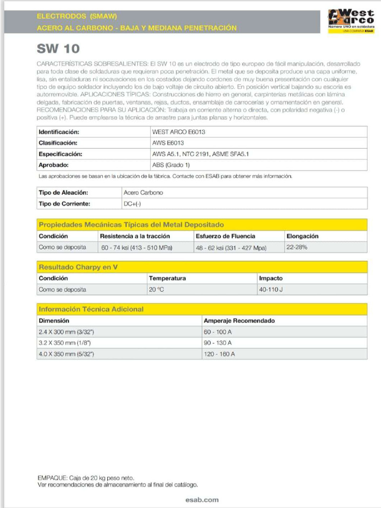 Electrodo E 6013 | PDF