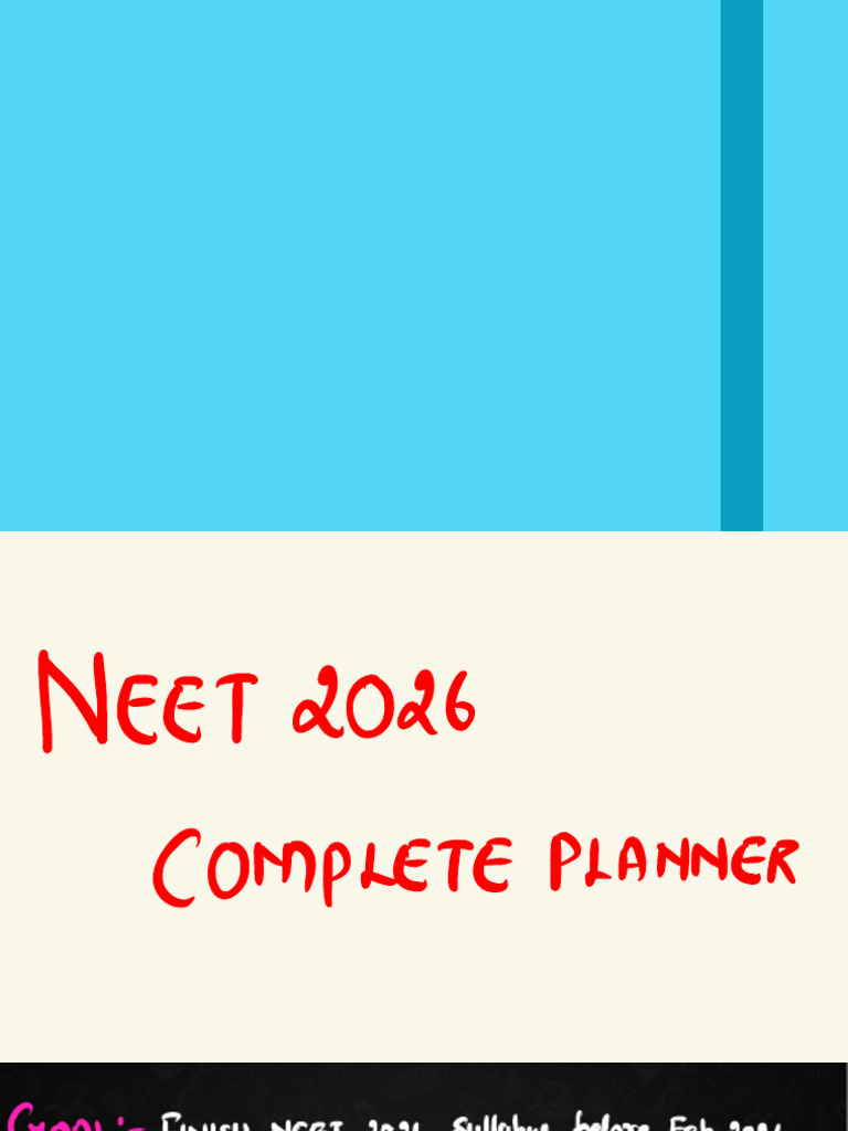 NEET 2026 Study Planner & Resources | PDF