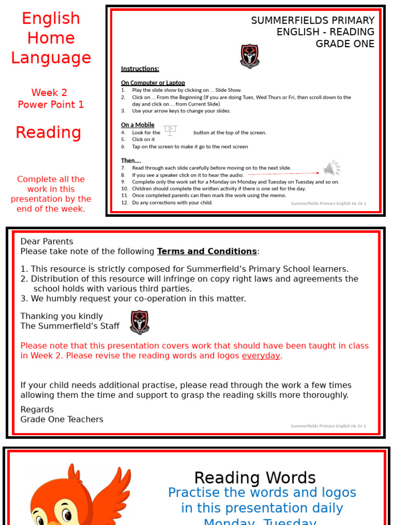 English Week 2 - Reading Words | PDF | Learning