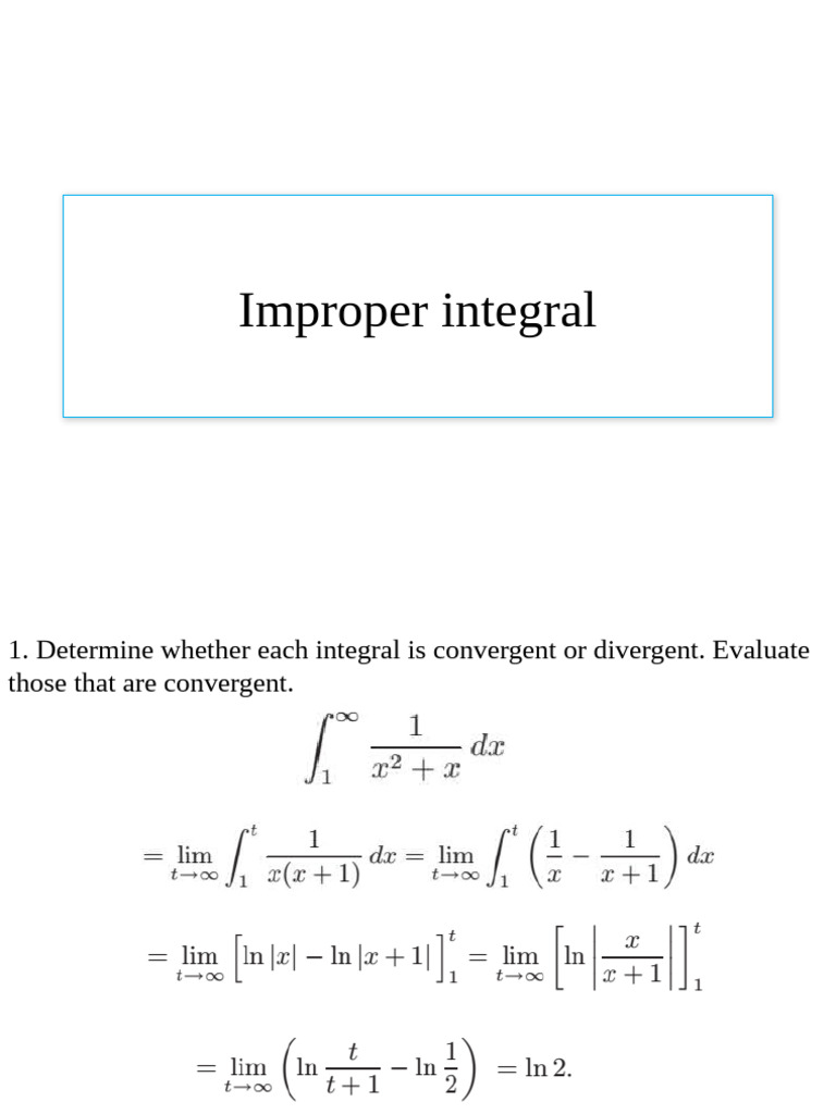 Week 7 - Improper Integral | PDF