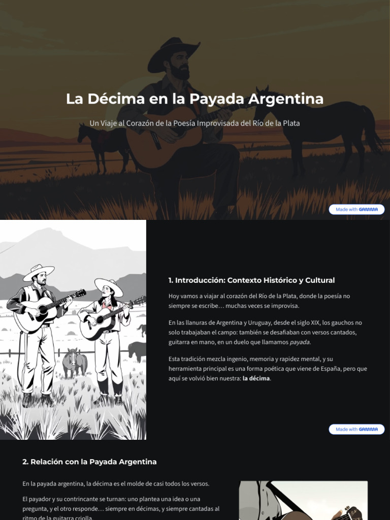 La Décima en la Payada Argentina | PDF | Poesía