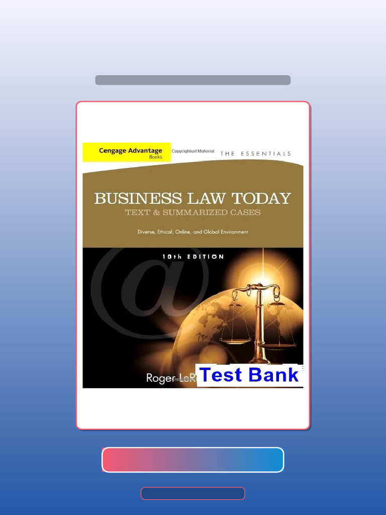 Cengage Advantage Books Business Law Today the Essentials Text and ...