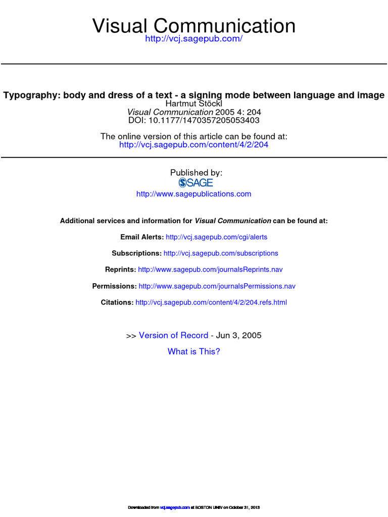 Typography Body and Dress of A Text A Si | PDF | Typography | Semiotics