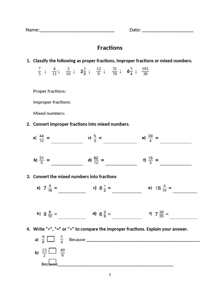 Fractions | PDF