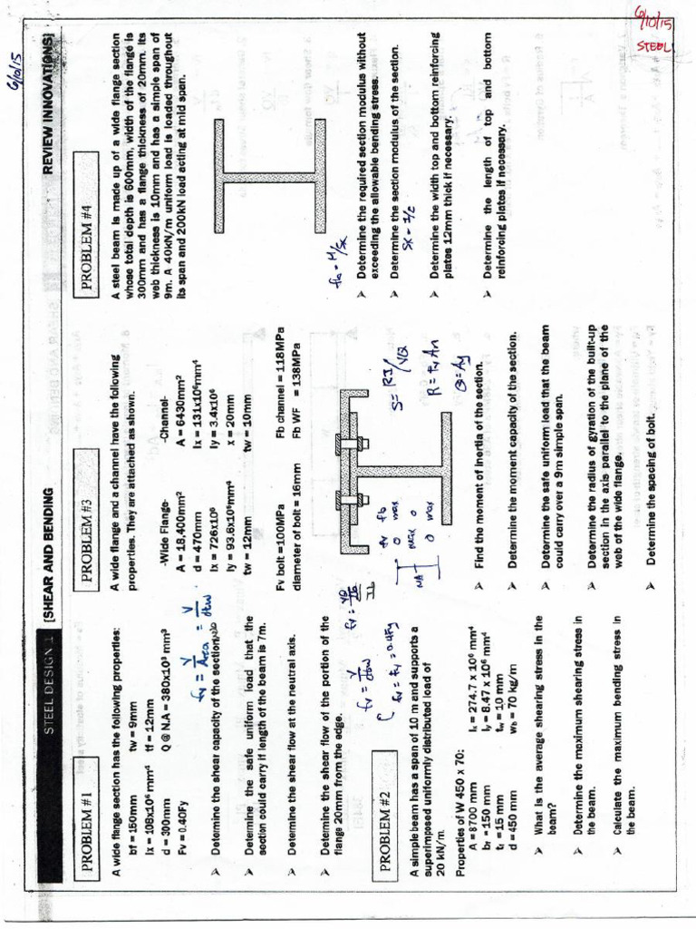 Steel Design Board Exam Notes Review Innovations PDF Free | PDF