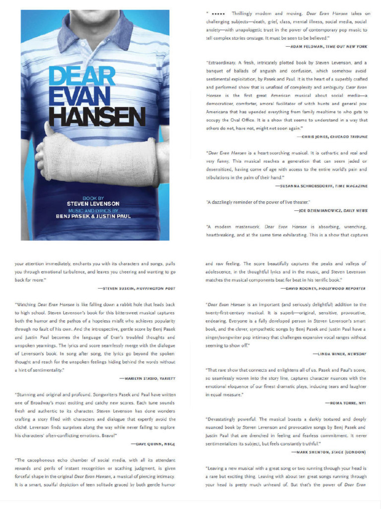 Toaz - Info Dear Evan Hansen Librettopdf PR | PDF