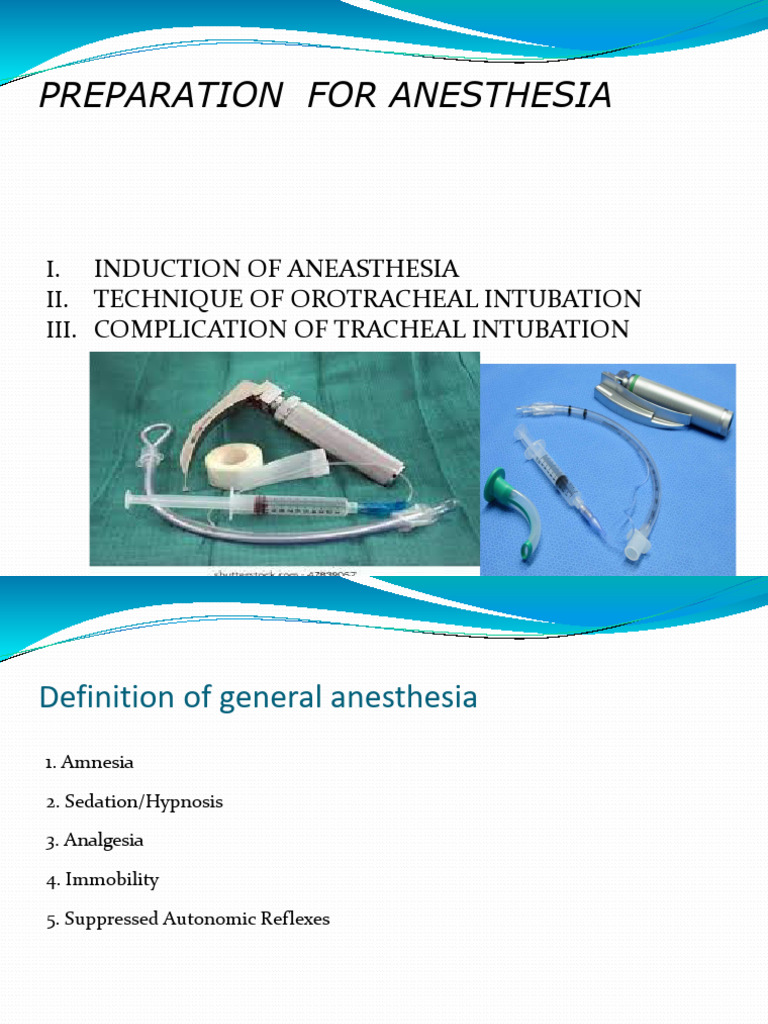 Preparation For Anesthesia | PDF | Anesthesia | Clinical Medicine