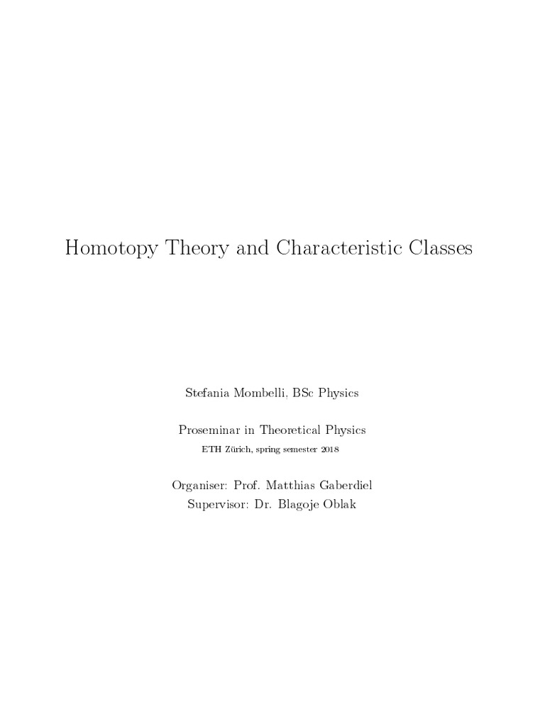 Homotopy Theory and Characteristic Classes | PDF | Gauge Theory | Topology