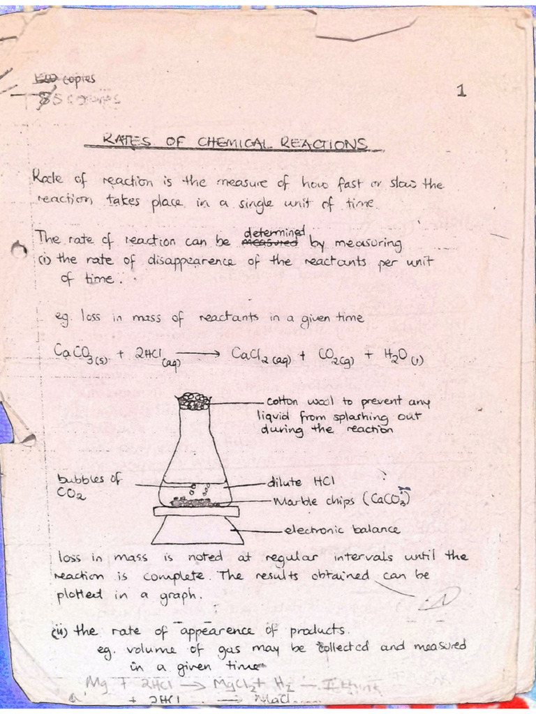 Rates of Chemical Reactions | PDF