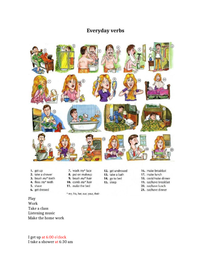 Everyday Verbs | PDF