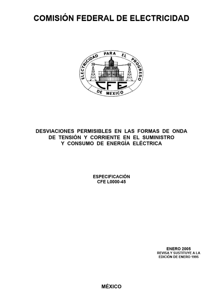 Cfe L0000-45 | PDF | voltaje | Energia electrica