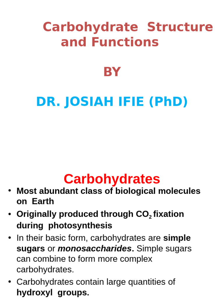 Carbohydrate Structure and Function Complete | PDF | Carbohydrates ...