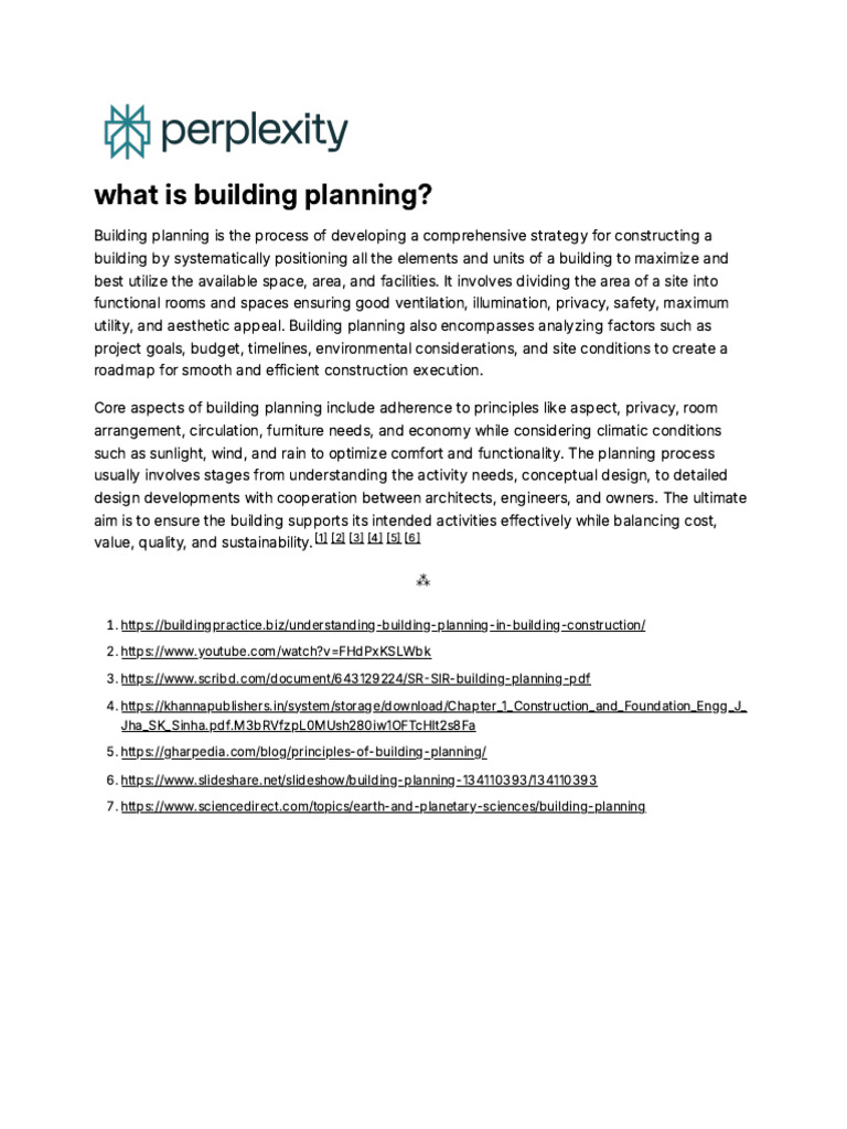 What Is Building Planning | PDF