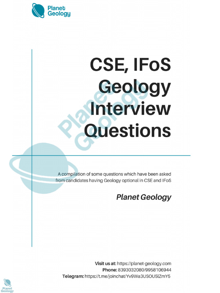 Geology Interview Questions for CSE & IFoS | PDF | Earthquakes | Geology