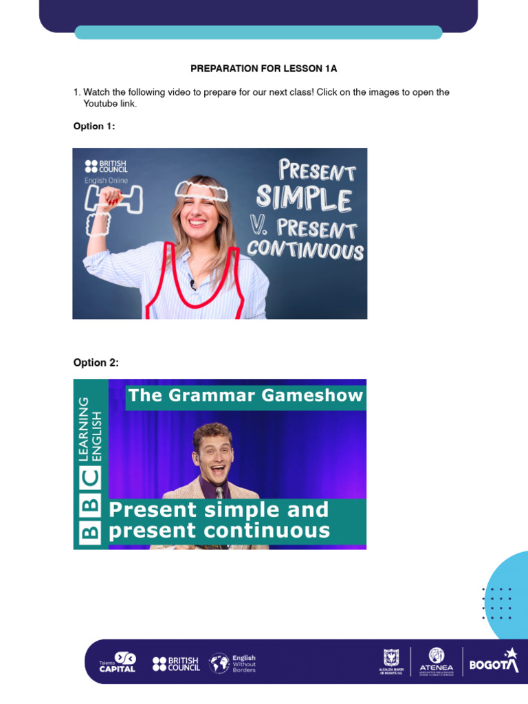 Lesson 1A Preparation: Grammar & Vocabulary | PDF