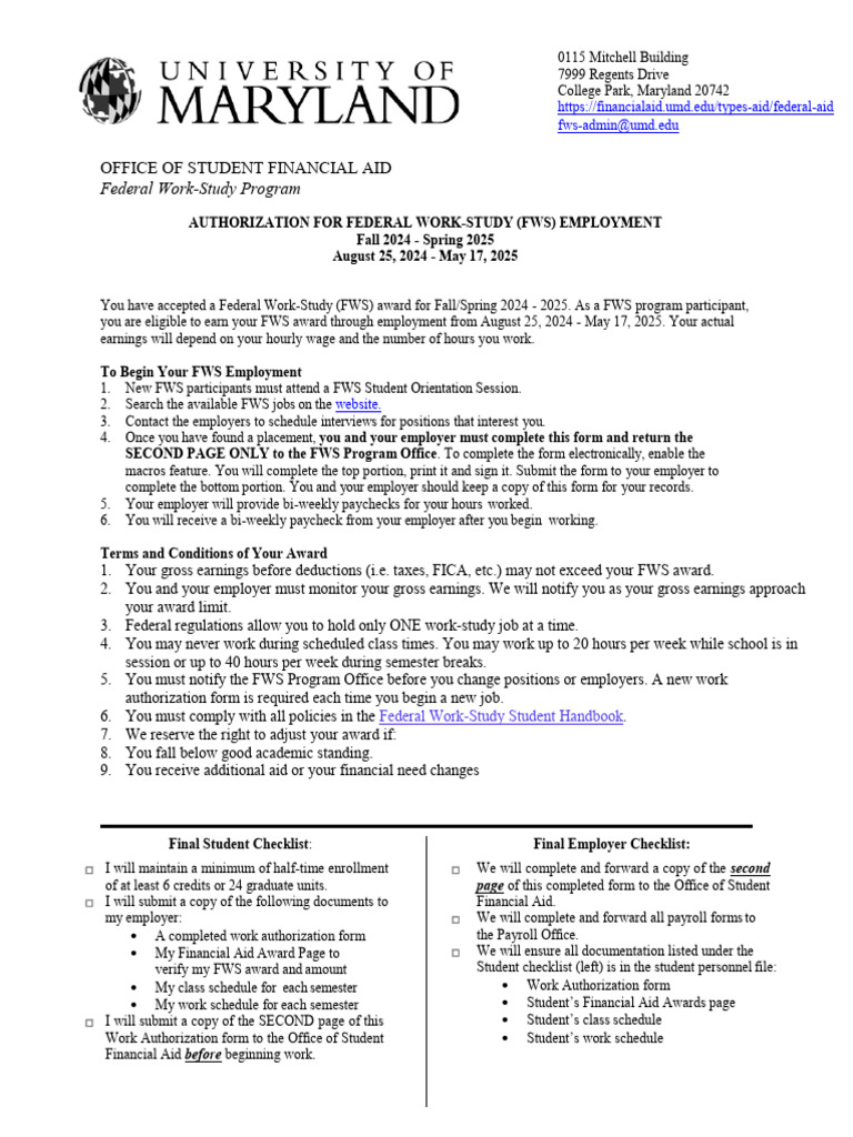 FWS Employment Authorization Form | PDF