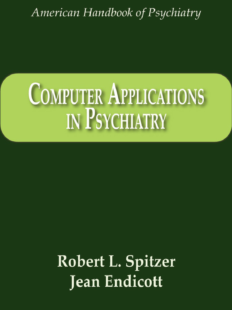 Computer Applications in Psychiatry | PDF | Medical Diagnosis | Psychiatry