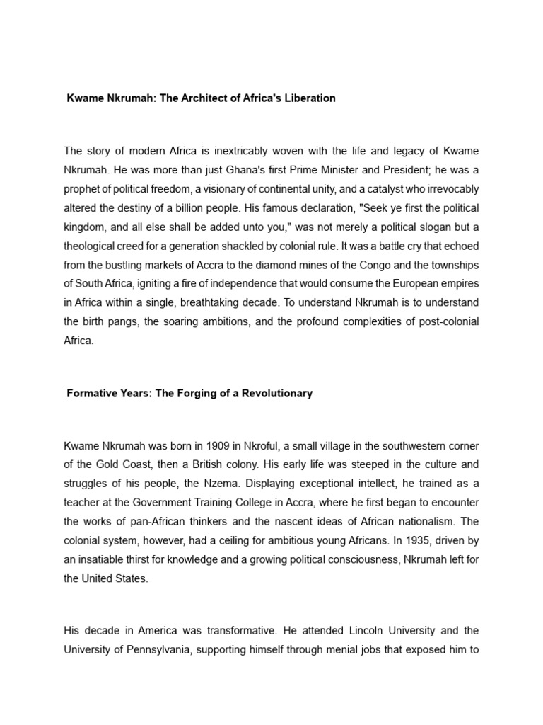 Most Influential Leaders From Africa - Kwame Nkrumah | PDF | Pan ...