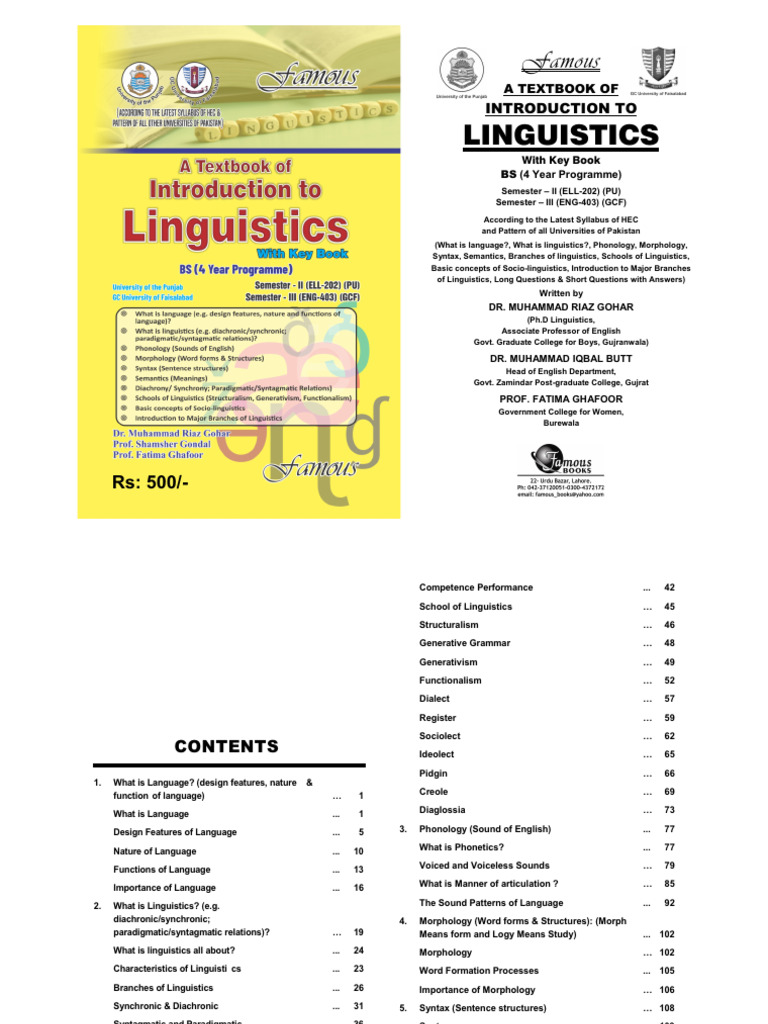 A Textbook of Linguistics (PU, GCF) | PDF | Linguistics | Phonology