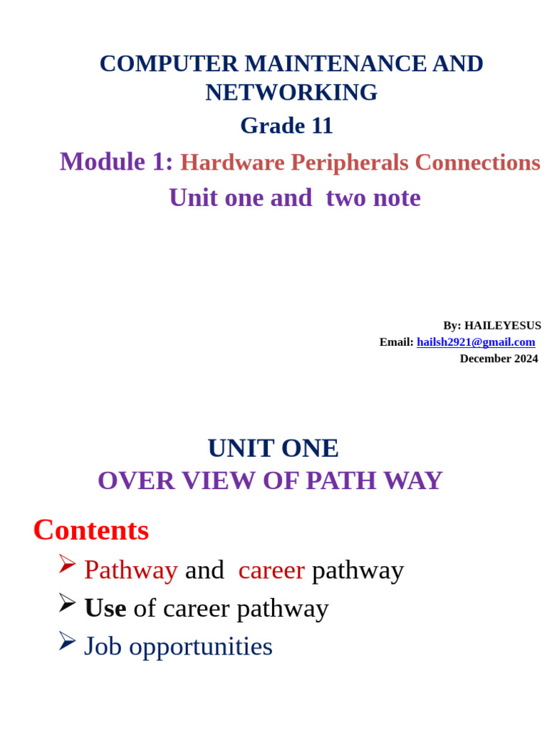 Computer Maintenance & Networking Guide | PDF | Usb | Computer Network