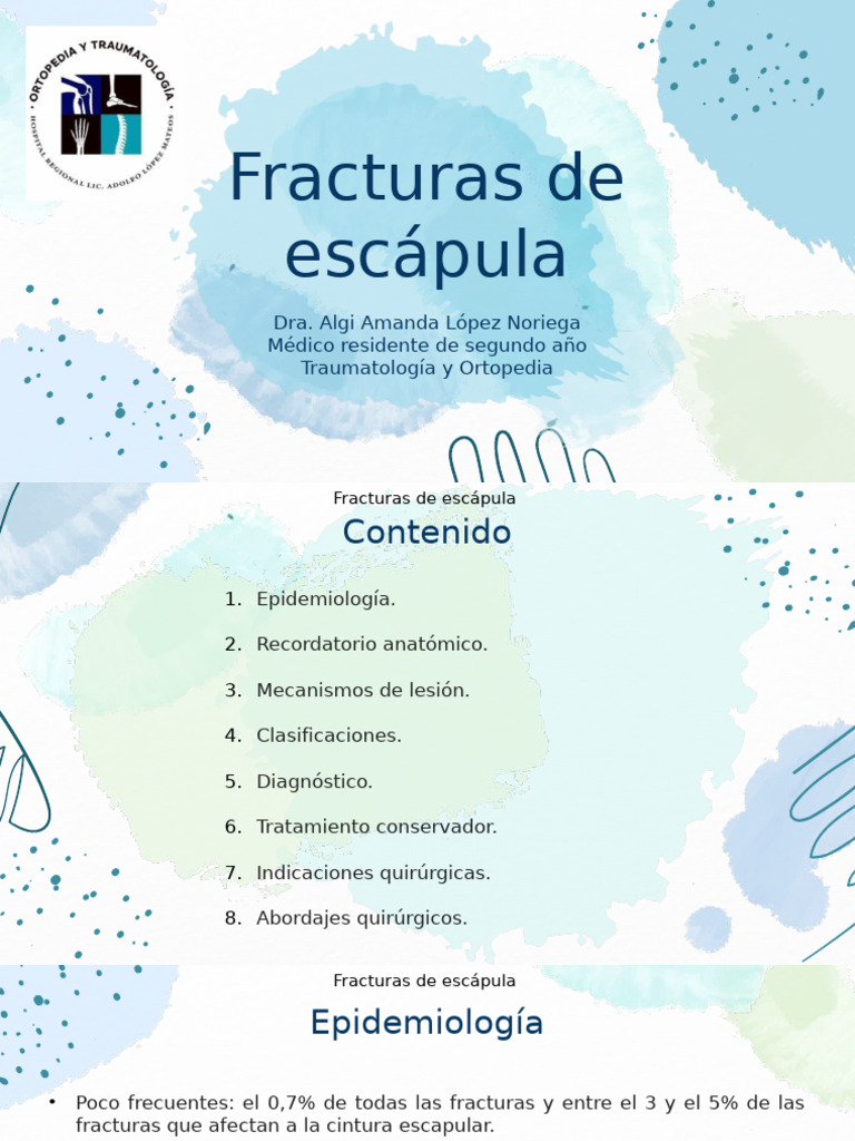 Fracturas de Escápula | PDF | Hombro | Sistema musculoesquelético