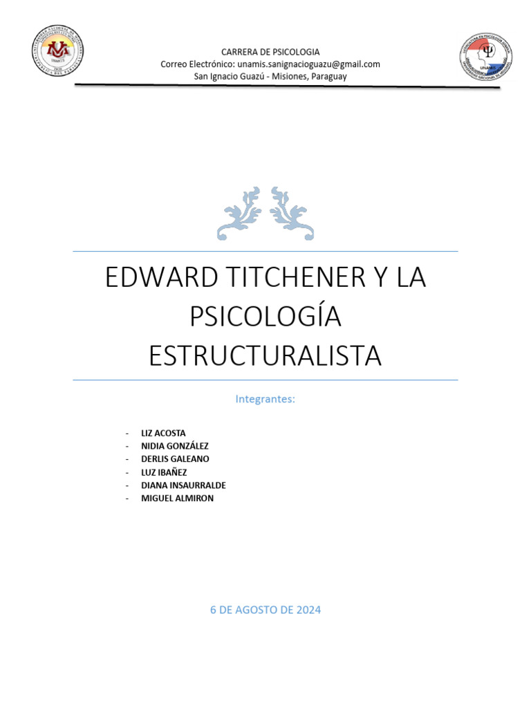 Edward Titchener y el Estructuralismo Psicológico | PDF | Sicología | Mente