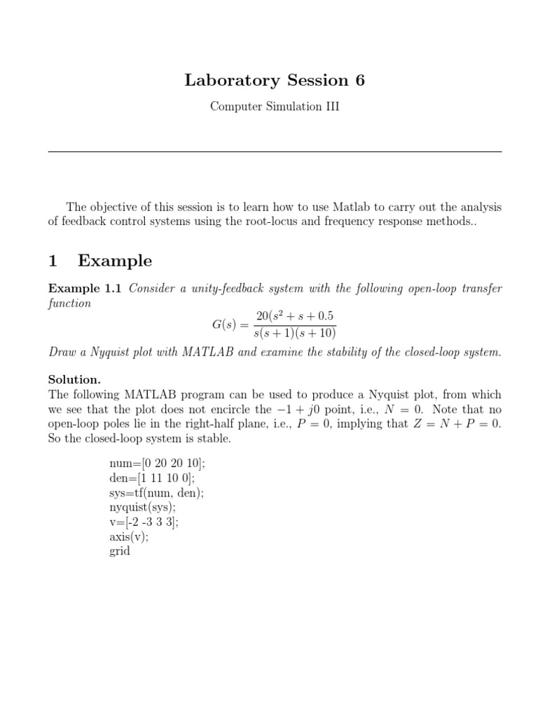 Lab 9 | PDF | Control Theory | Electrical Engineering