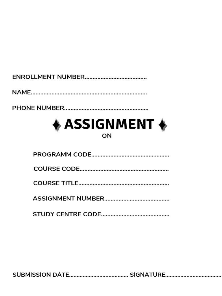 Assignment Submission Form Template | PDF