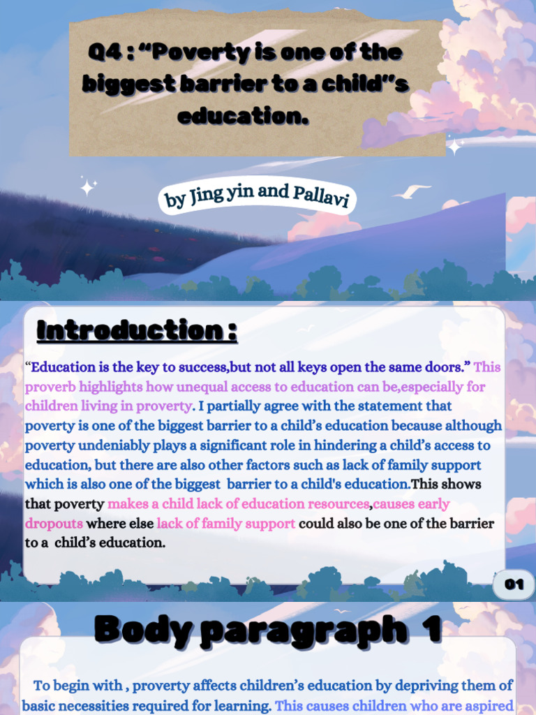 Barriers to Children's Education: Poverty & Support | PDF | Poverty ...