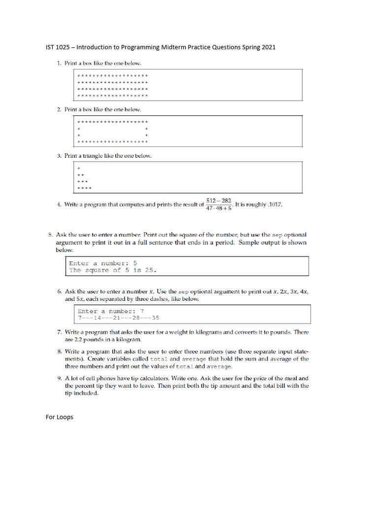 Midterm Practice Questions | PDF