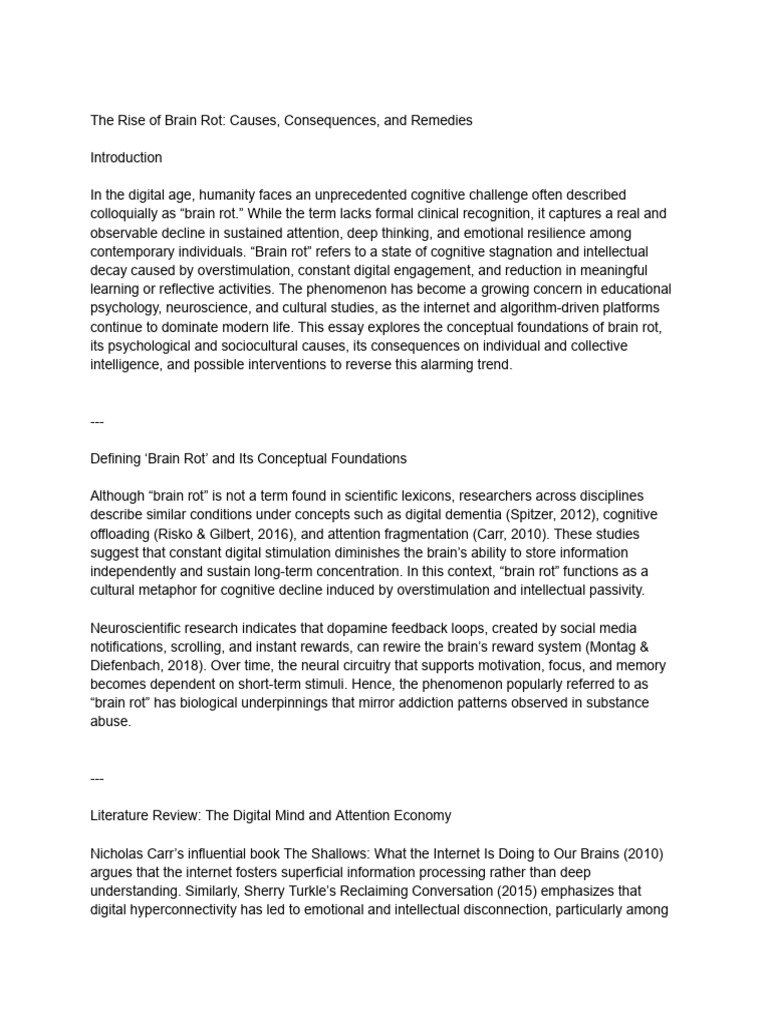 Brain rot | PDF | Attention | Cognition