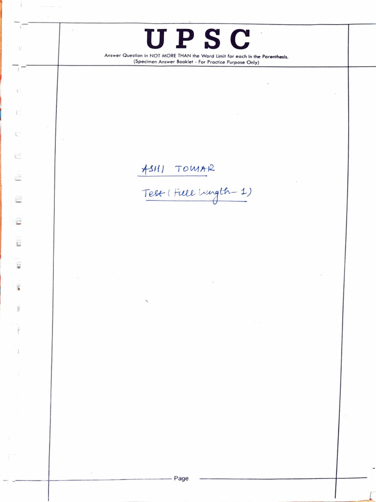 Ashi Tomar - FLT 1 - Socio Paper 1 PDF | PDF