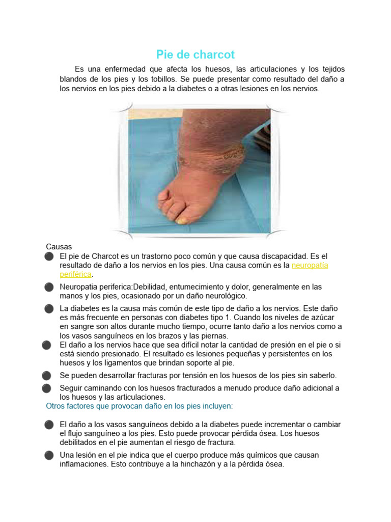 Pie de Charcot | PDF | Enfermedades y trastornos | Medicina