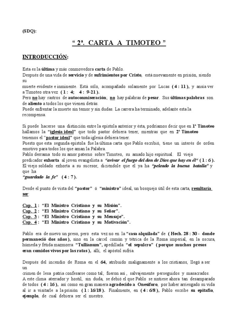 Lección 76 2da. Carta A Timoteo | PDF | Pablo el apóstol | Cristo (título)