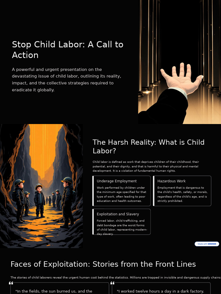 Stop Child Labor A Call To Action | PDF | Child Labour | Poverty