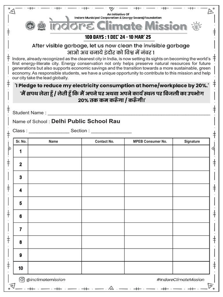 Indore Climate Mission MPEB | PDF