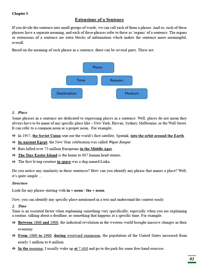 Chapter 3 (Extensions of Senteces) - 1 | PDF | Verb | Phrase