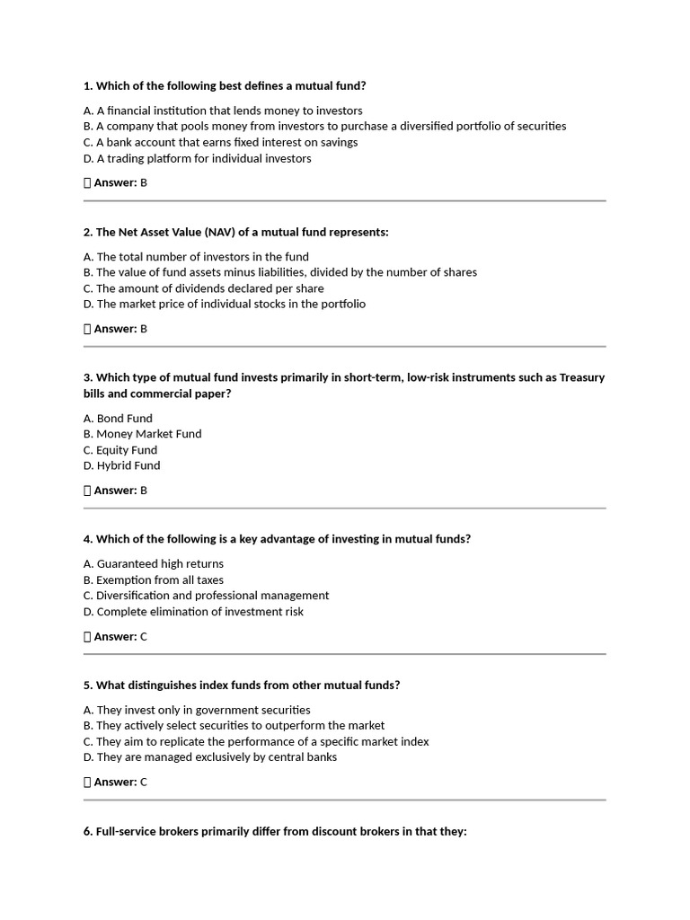 Unit 5 Nd 6 Exam Paper | PDF | Investment Fund | Insurance