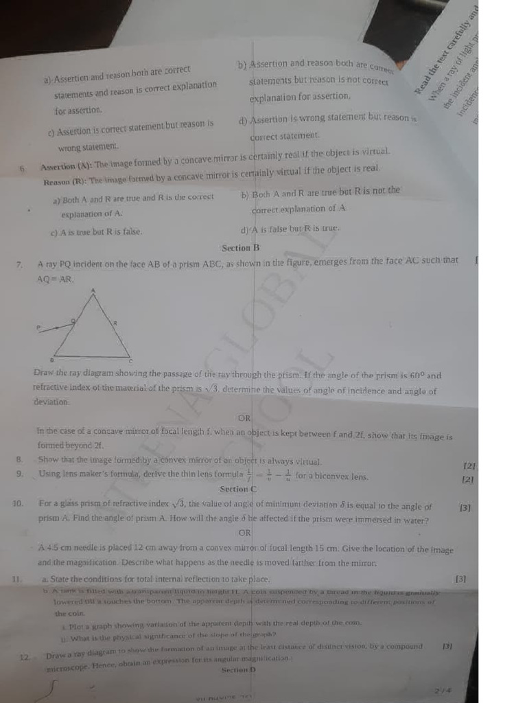 Physics Module Test I (1) | PDF